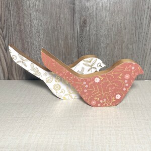 Wooden Bird Shelf Sitters for Pretty Home Decor Terracotta and Teal ...