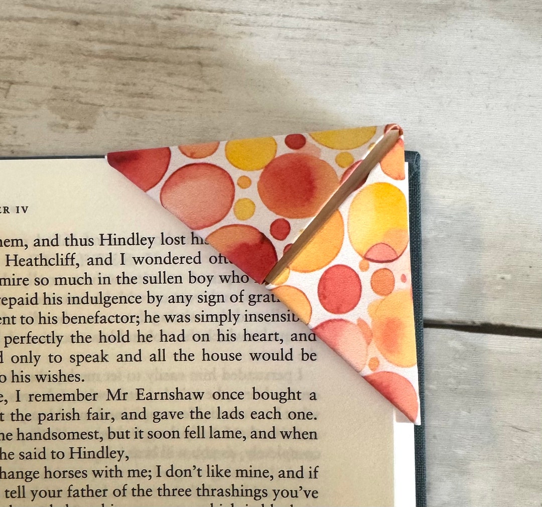 Five-pack of Origami Corner Bookmarks in Colorful Polka Dot Patterns ...