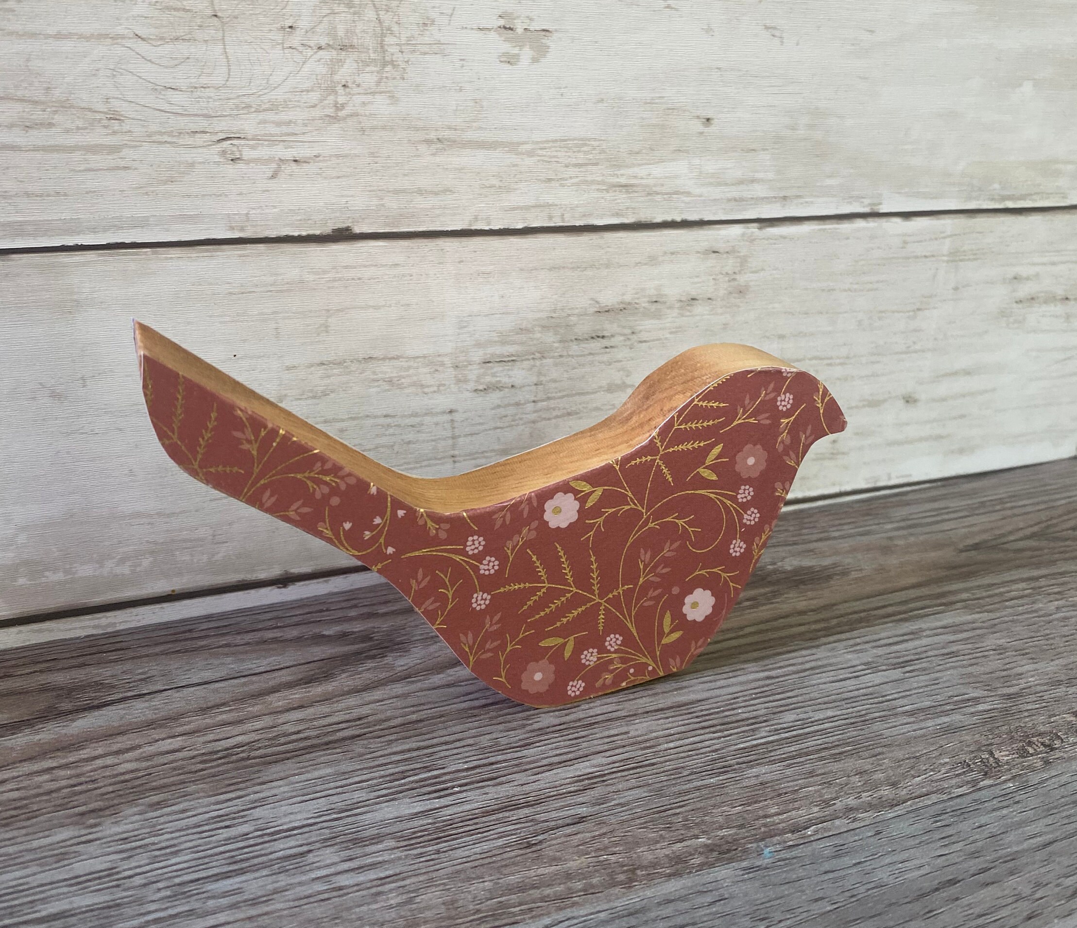 Wooden Bird Shelf Sitters for Pretty Home Decor Terracotta and Teal ...