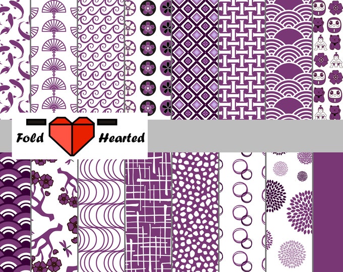 Purple Origami Paper Value Pack, Japanese Inspired Patterns, 6 in X 6 ...