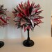 Pair of Origami Crane Topiaries in Black and Red for - Etsy