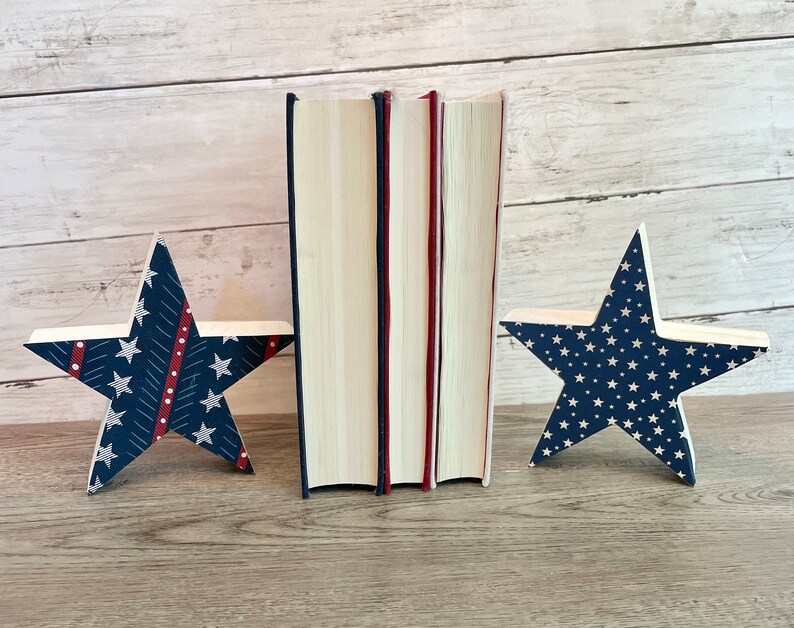 Wooden Star Shelf Sitters for Fourth of July Decorations Patriotic ...