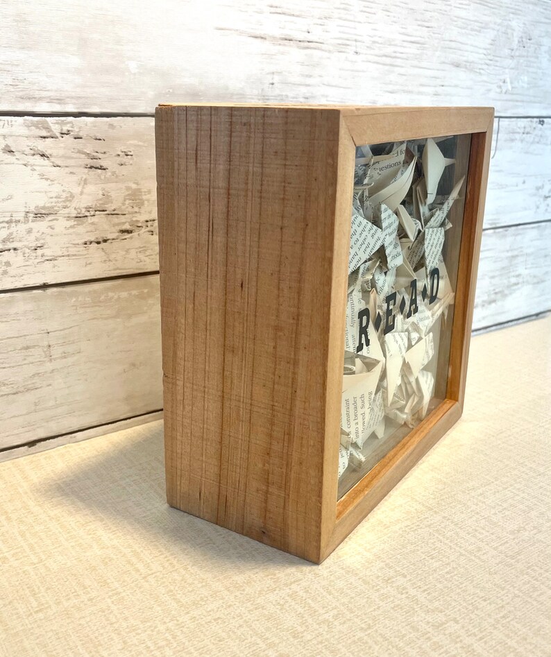 Origami Crane Shadow Box Filled With Book Page Cranes Gift - Etsy