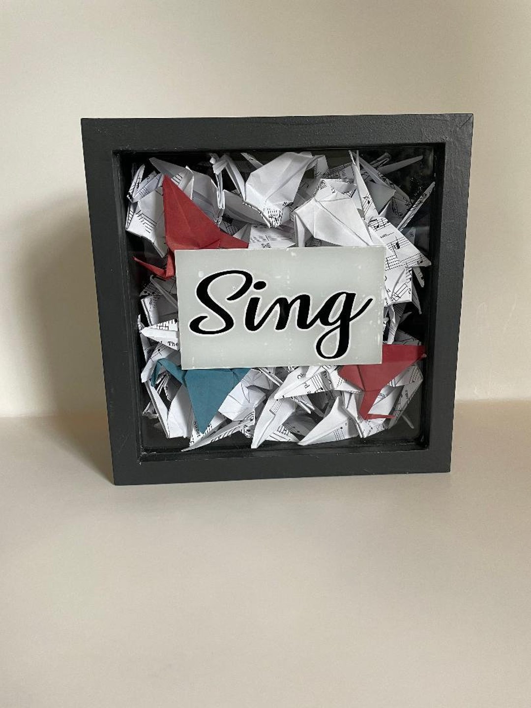 Sing Origami Crane Shadow Box for Gifts for Singers Gifts for - Etsy