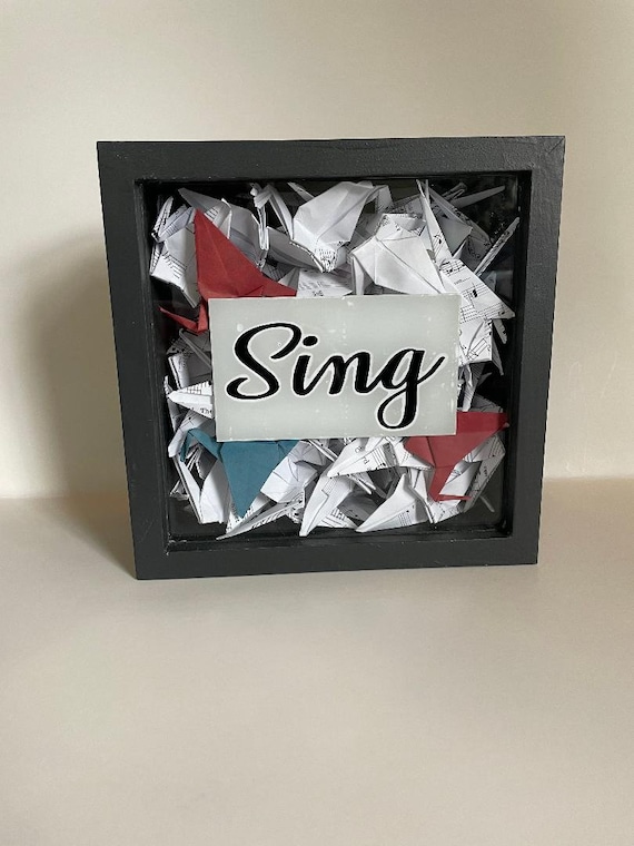 Sing Origami Crane Shadow Box for Gifts for Singers Gifts for | Etsy