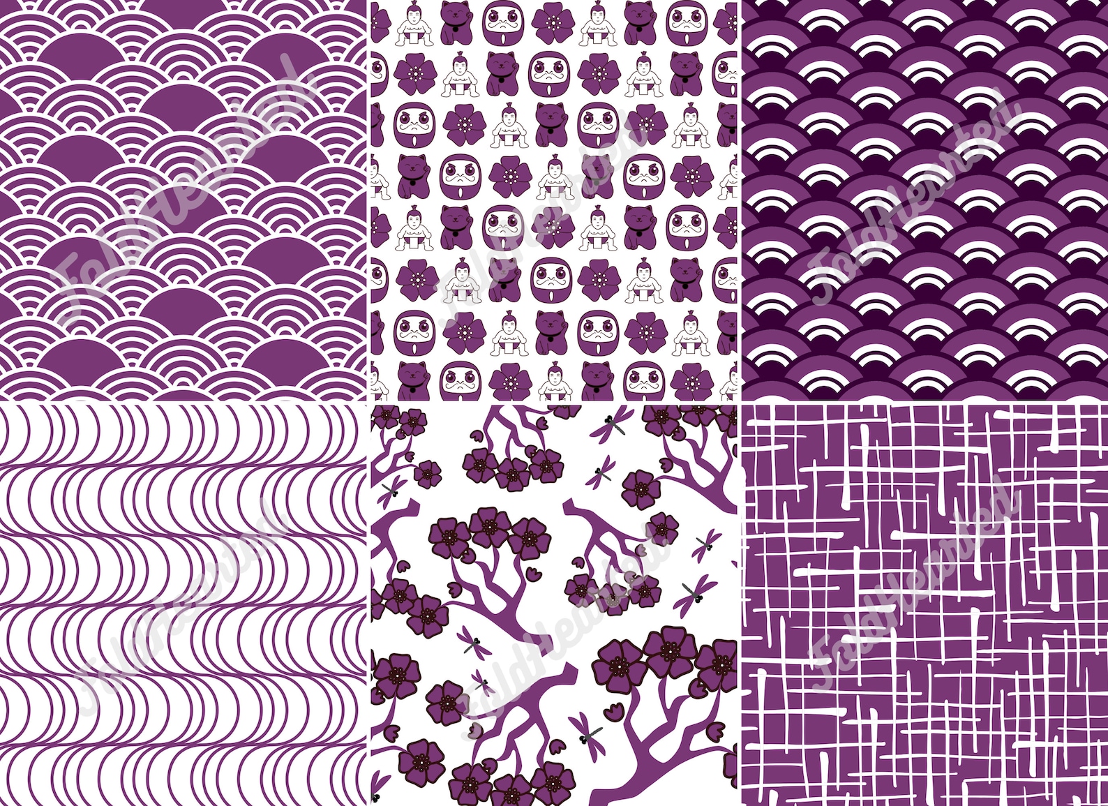 Purple Origami Paper Value Pack Japanese Inspired Patterns 6 - Etsy