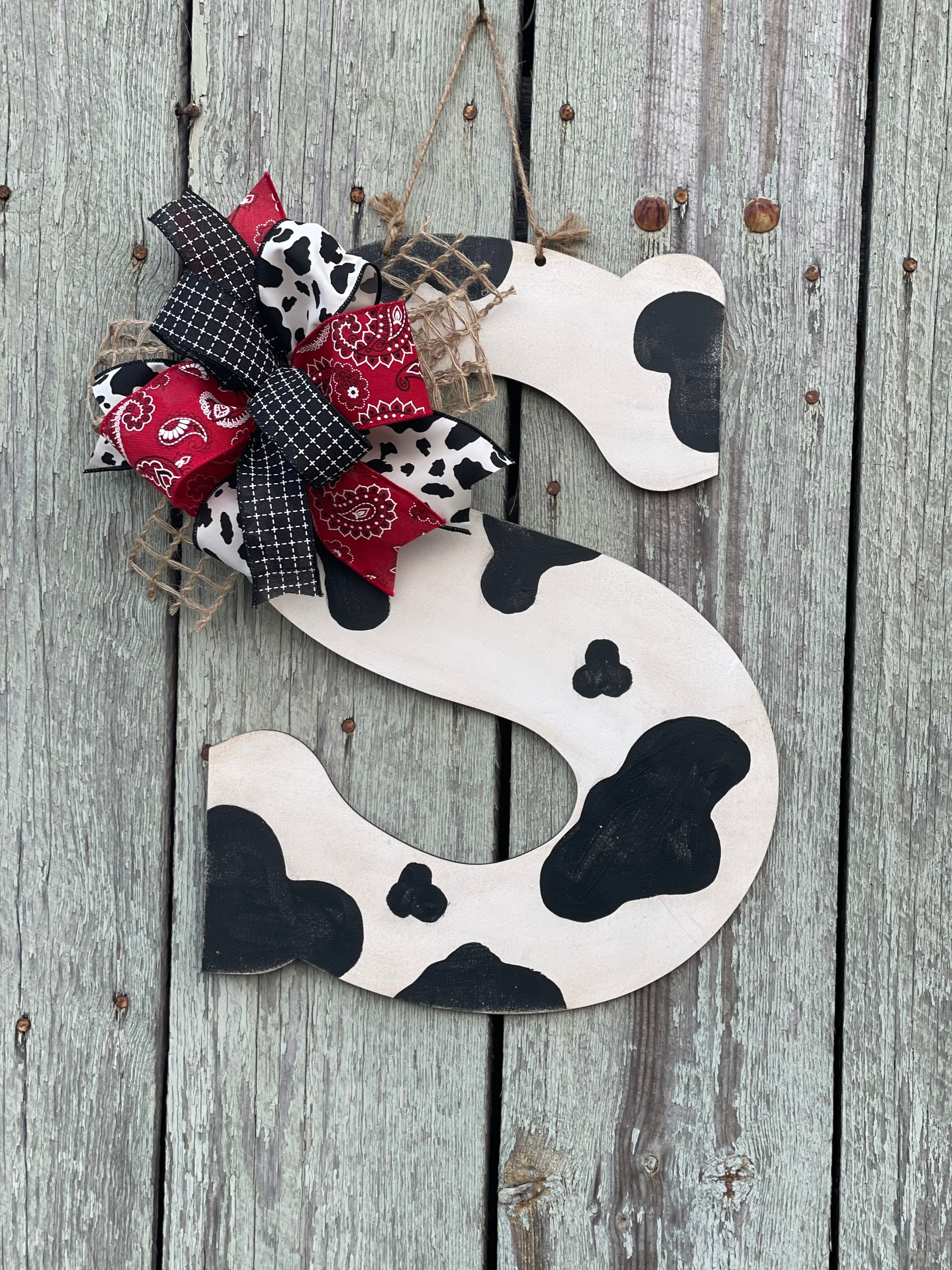 Cow Print Letter - Etsy