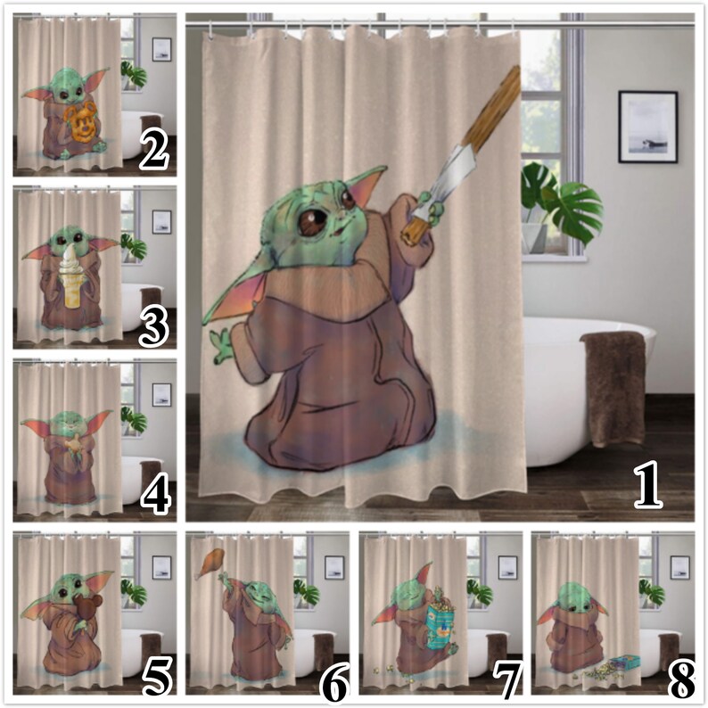 Yoda Shower Curtain Star Wars Shower Curtain Custom Shower | Etsy