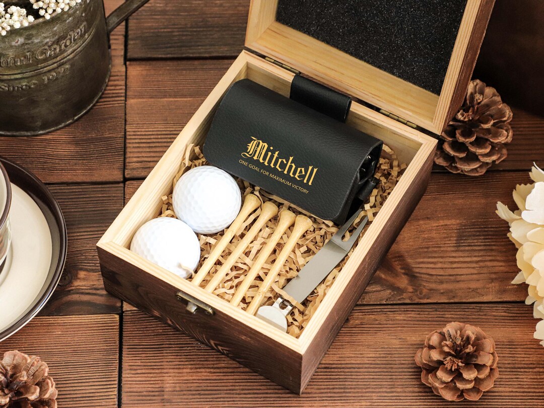 Personalized Wooden Golf Gift Box, Golf Gifts for Men, Groomsmen Gifts ...