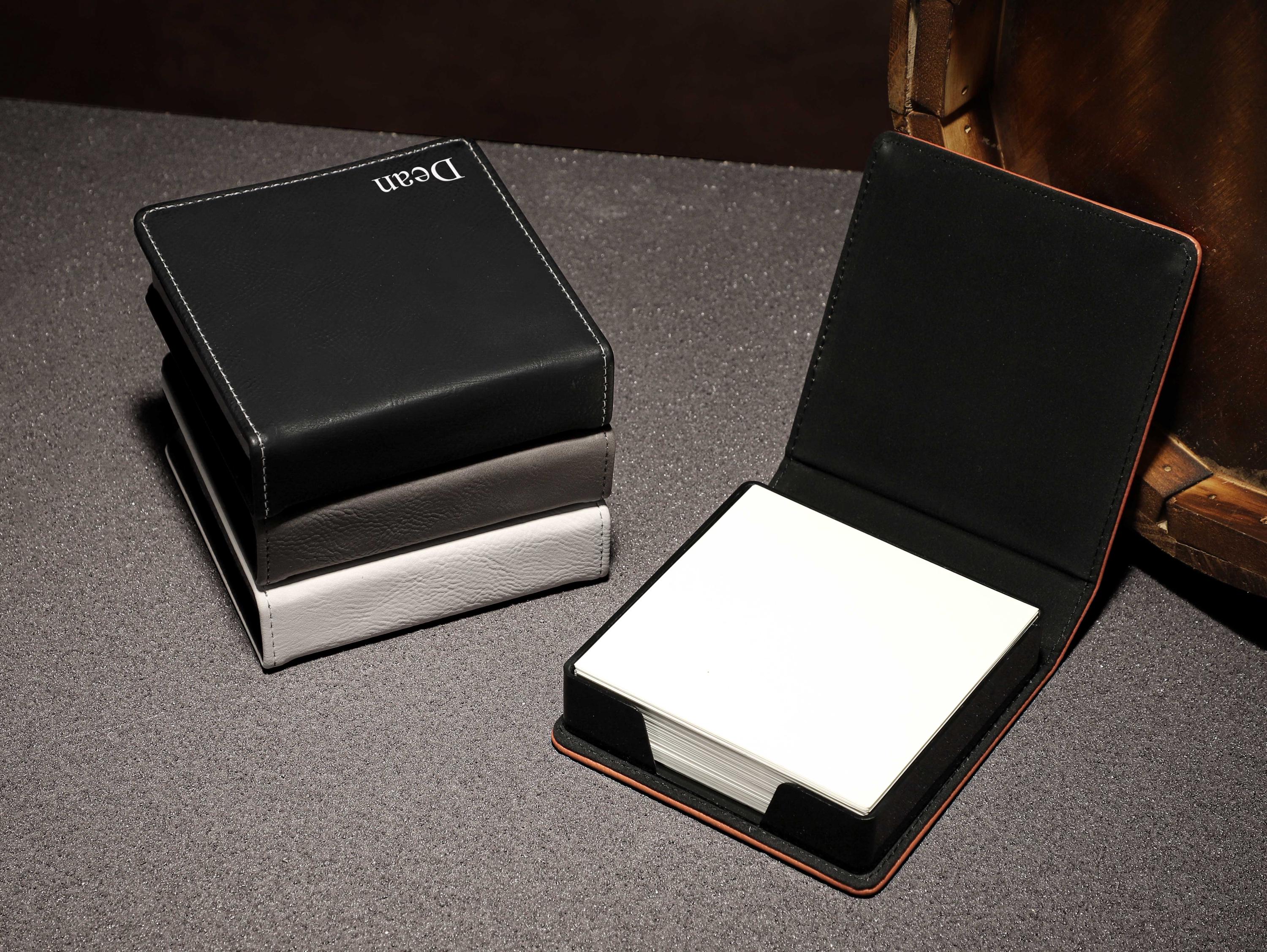 Personalized Sticky Notepad, Leather Sticky Notes Box, Sticky Note ...