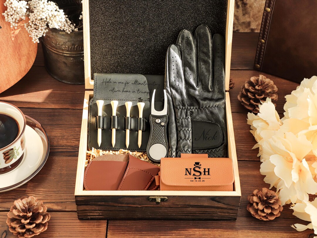 Personalized Wooden Golf Gift Box, Golf Gifts for Men, Groomsmen Gifts ...