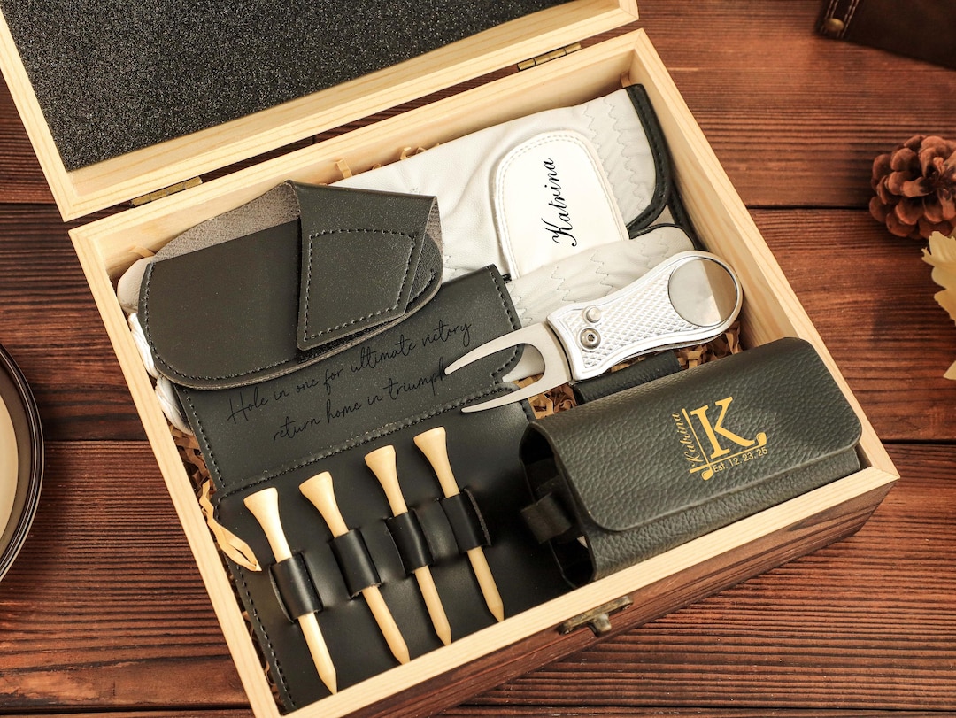 Personalized Wooden Golf Gift Box, Golf Gifts for Men, Groomsmen Gifts ...