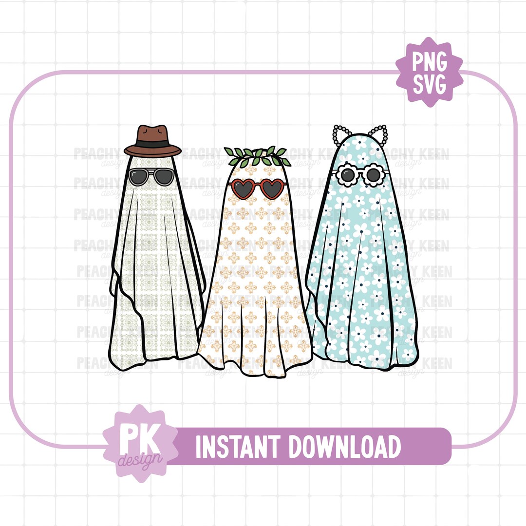 Pop Star Ghosts PNG SVG / Trendy File for Creators / Cricut ...