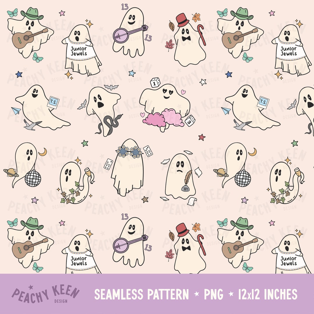 Taylor Eras as Ghosts Seamless Pattern PNG / File for Creators ...