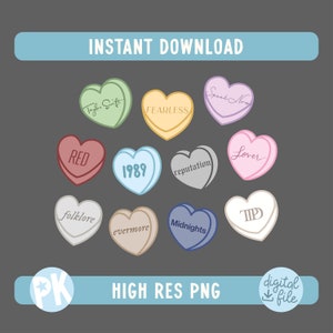 Taylor Eras as Candy Hearts PNG / Trendy File for Creators ...