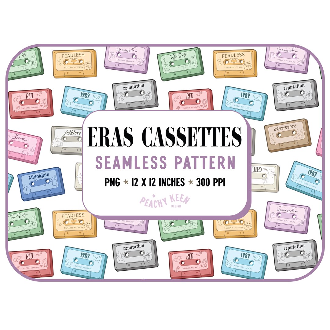 Taylor Cassette Tapes Seamless Pattern PNG / File for Creators ...