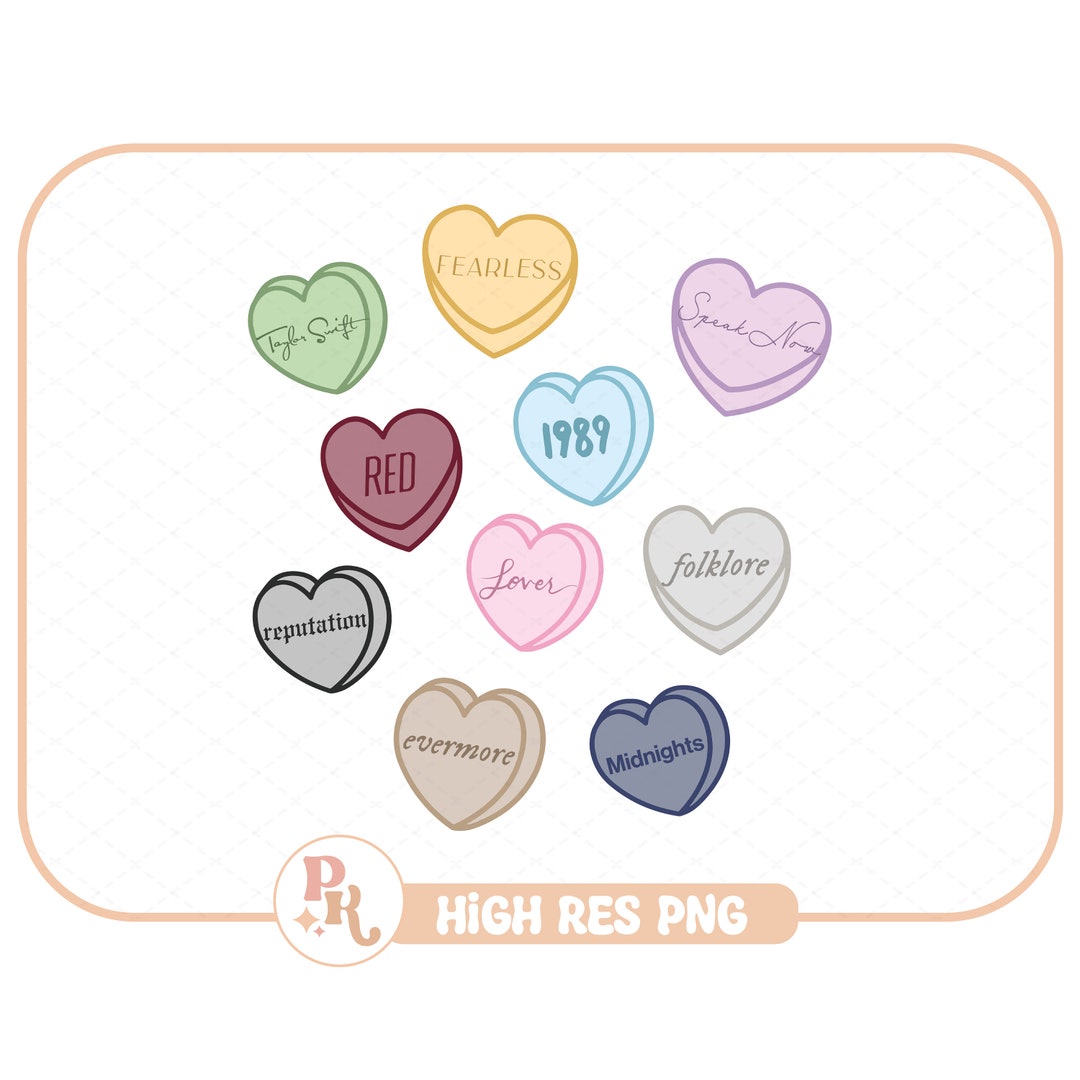 Taylor Eras as Candy Hearts PNG / Trendy File for Creators ...