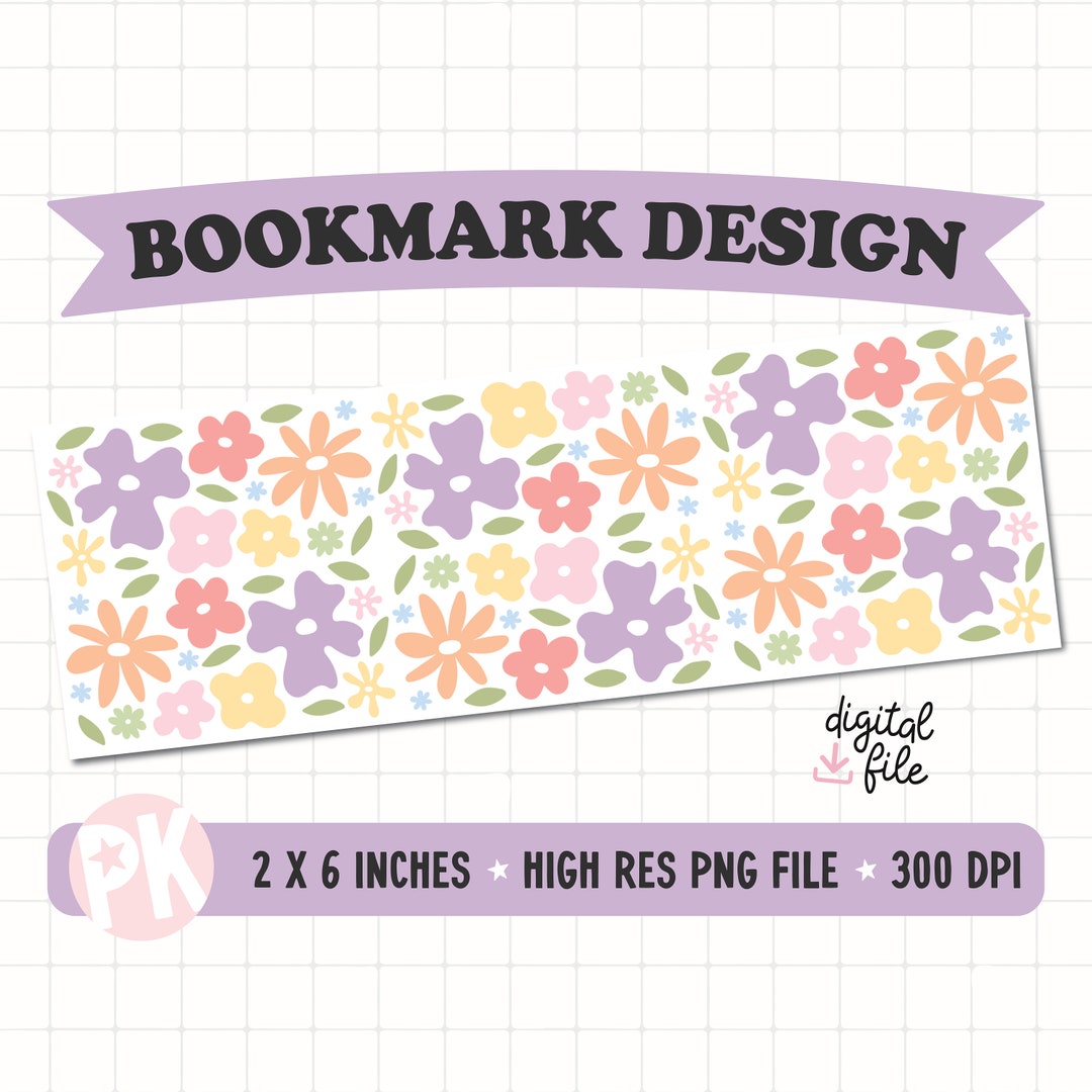 Flower Doodles Bookmark Design / PNG File / File for Creators ...