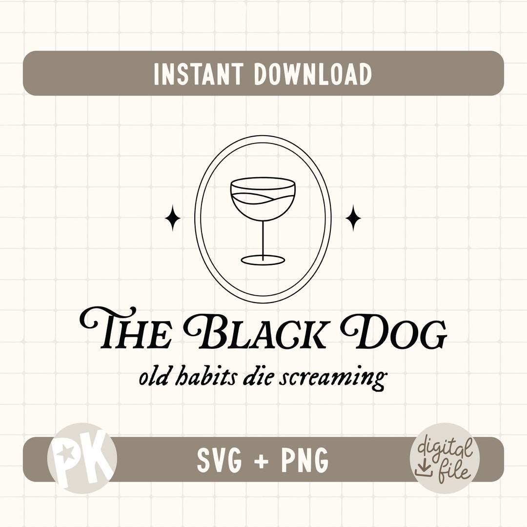 Black Dog SVG PNG / File for Creators / Cricut / Bar Signage / Album ...