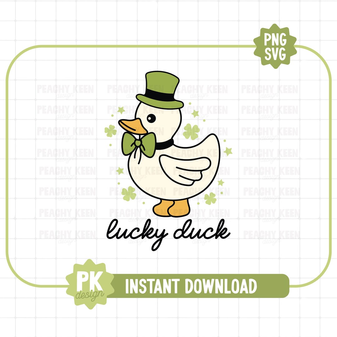 Lucky Duck PNG + SVG / File for Creators / St. Patrick's Day / Four ...