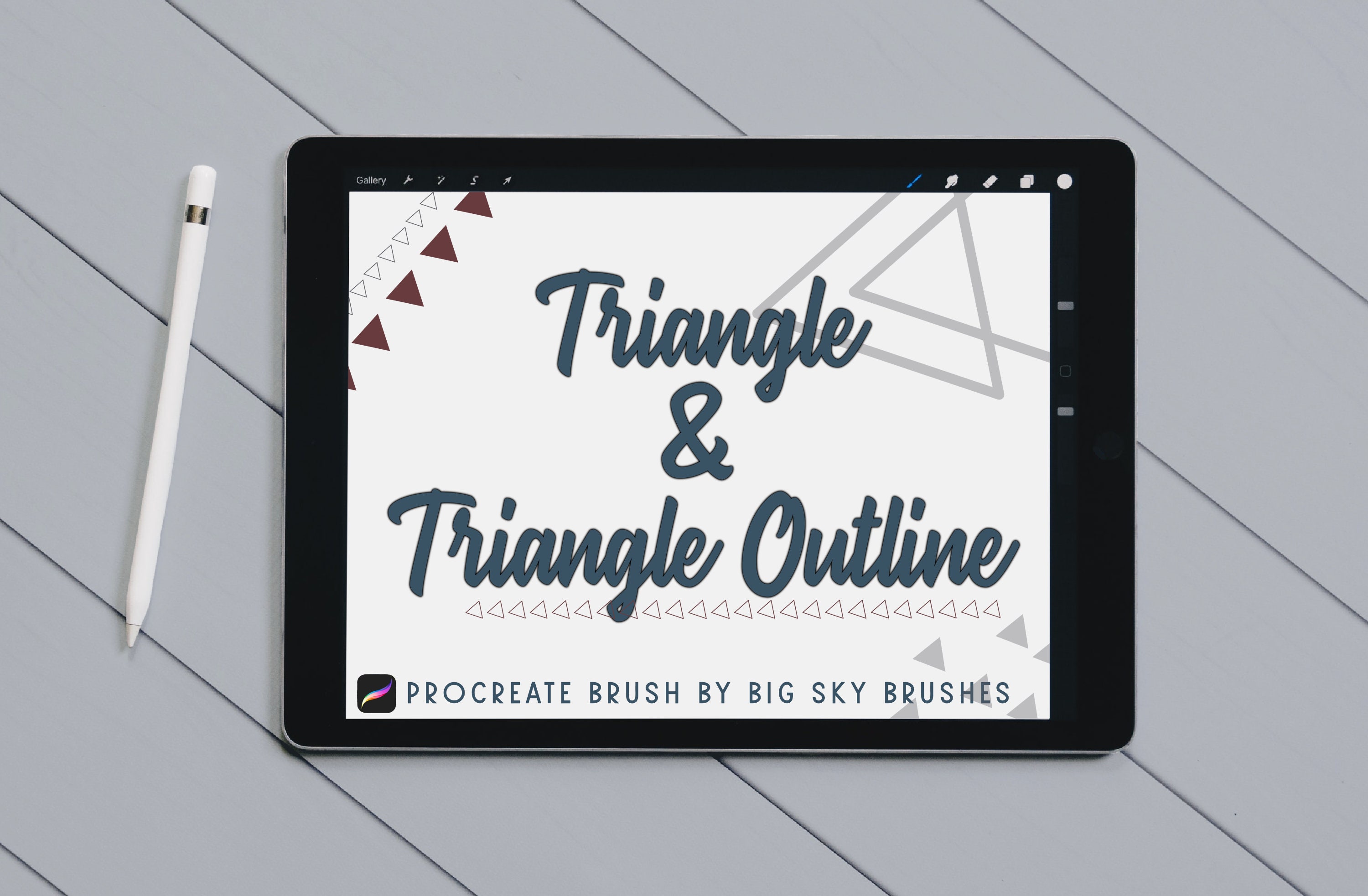 Triangle & Triangle Outline Procreate Brushes Digital - Etsy