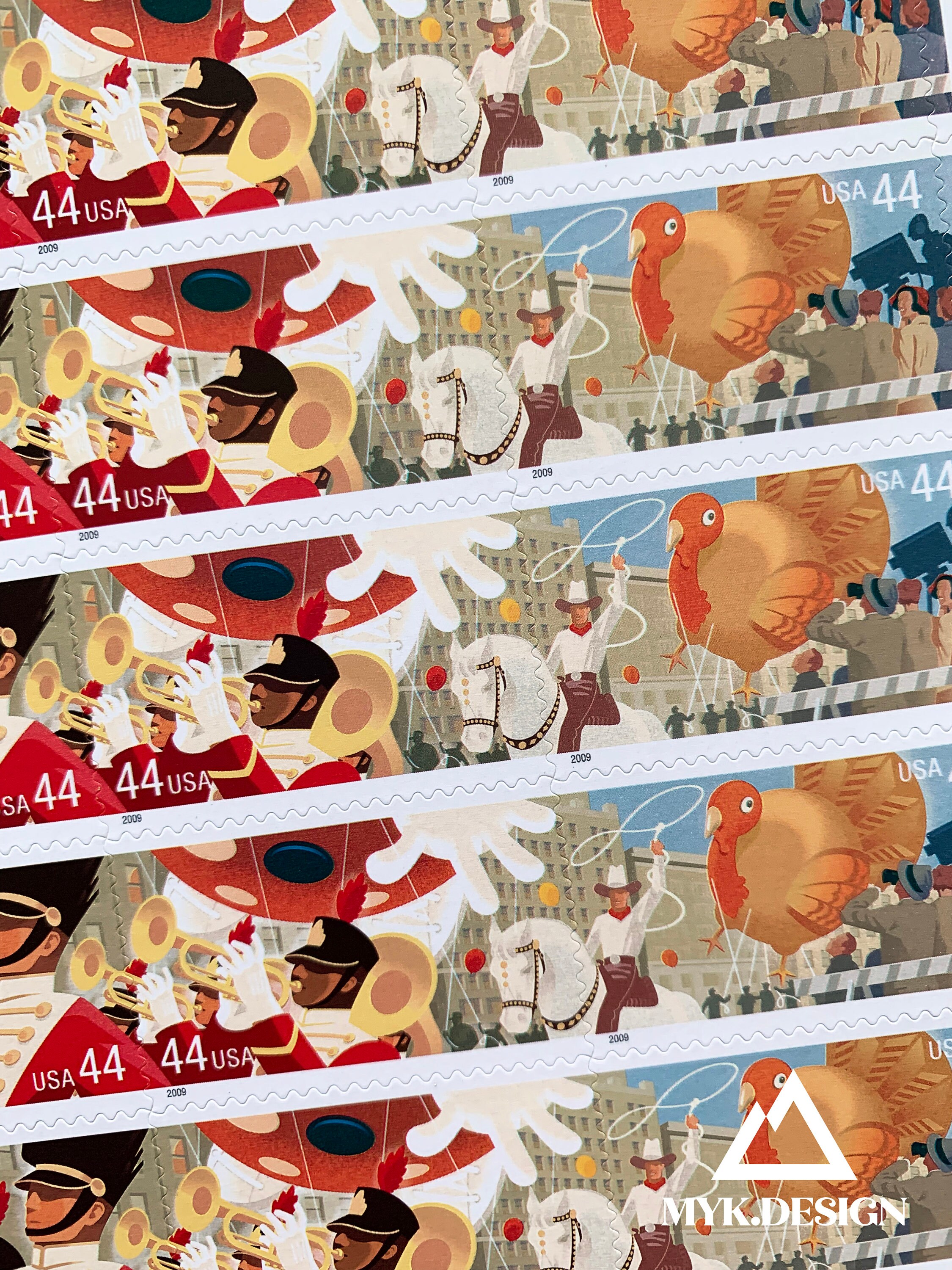 Twenty Thanksgiving Day Parade // 44 cent stamps // Face value 8.80 ...