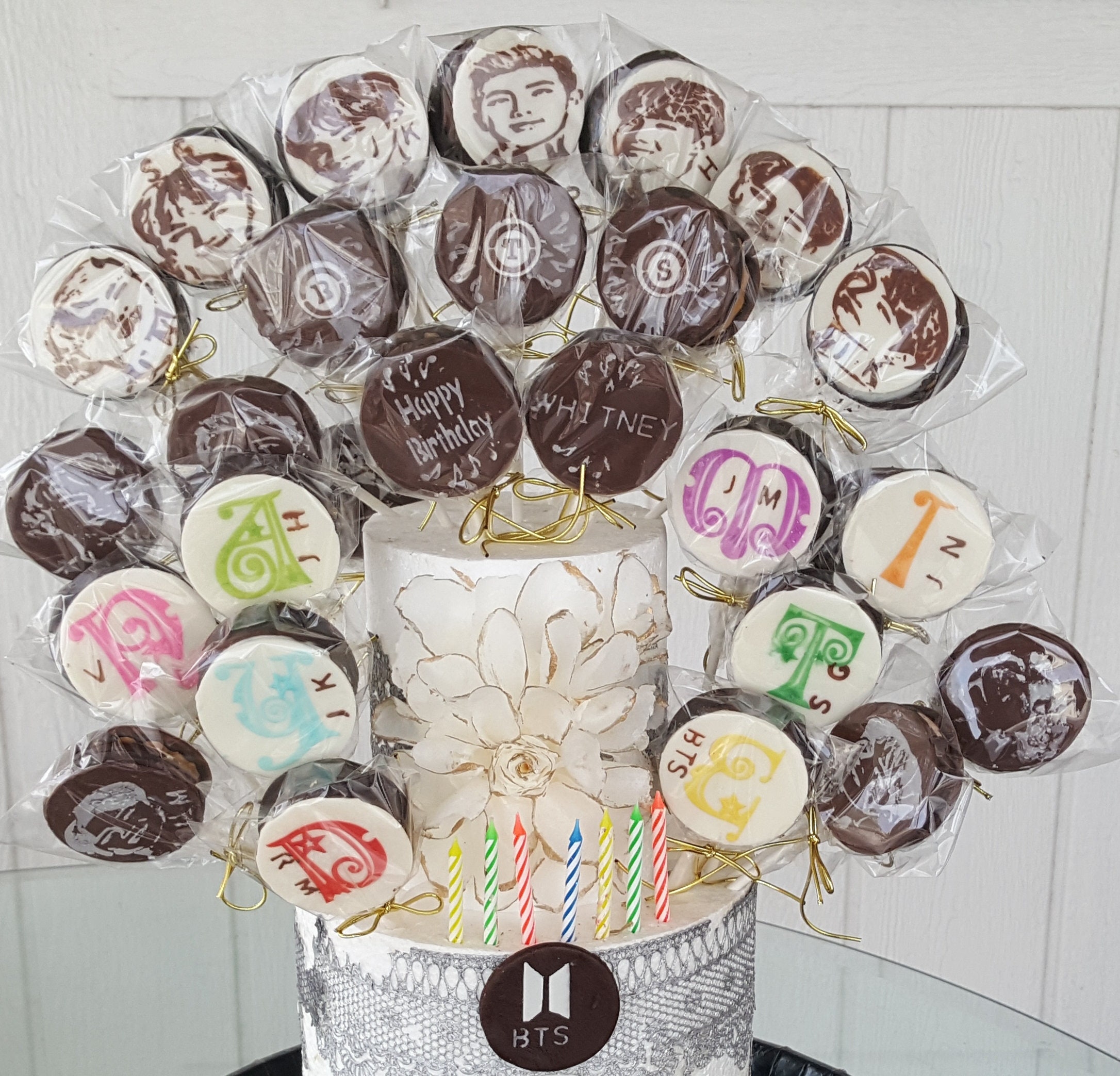 12 Personalized BTS Inspired Chocolate Marshmallow Pop Made | Etsy