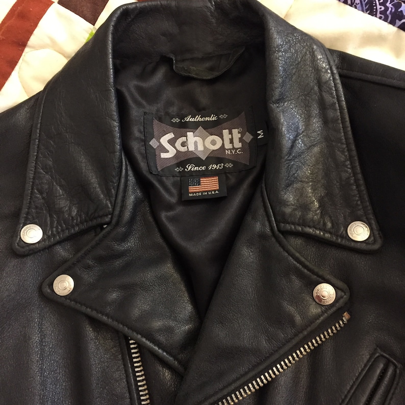 Vintage Schott Leather Jacket. Mens Medium - Etsy