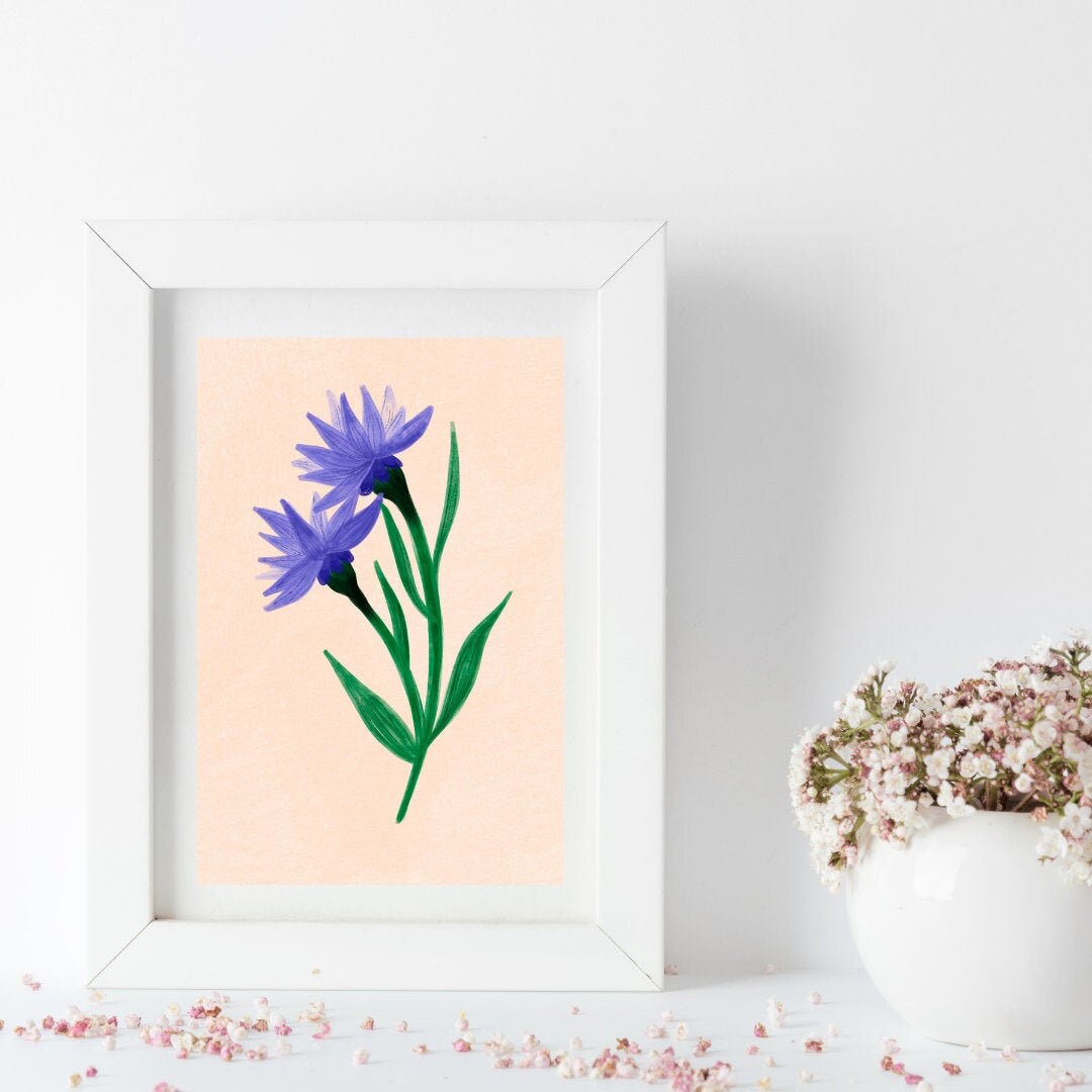Digital Cornflower Print, Digital File, Print for Office, Bedroom ...