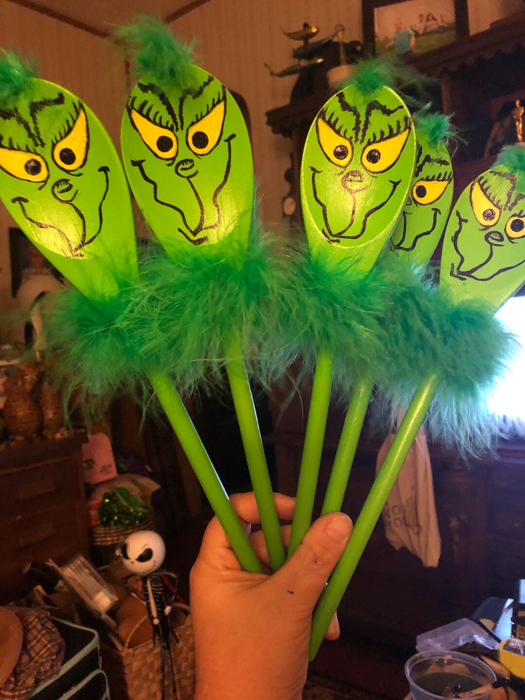 Grinch Wooden Spoons - Etsy