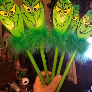 Grinch Wooden Spoons - Etsy