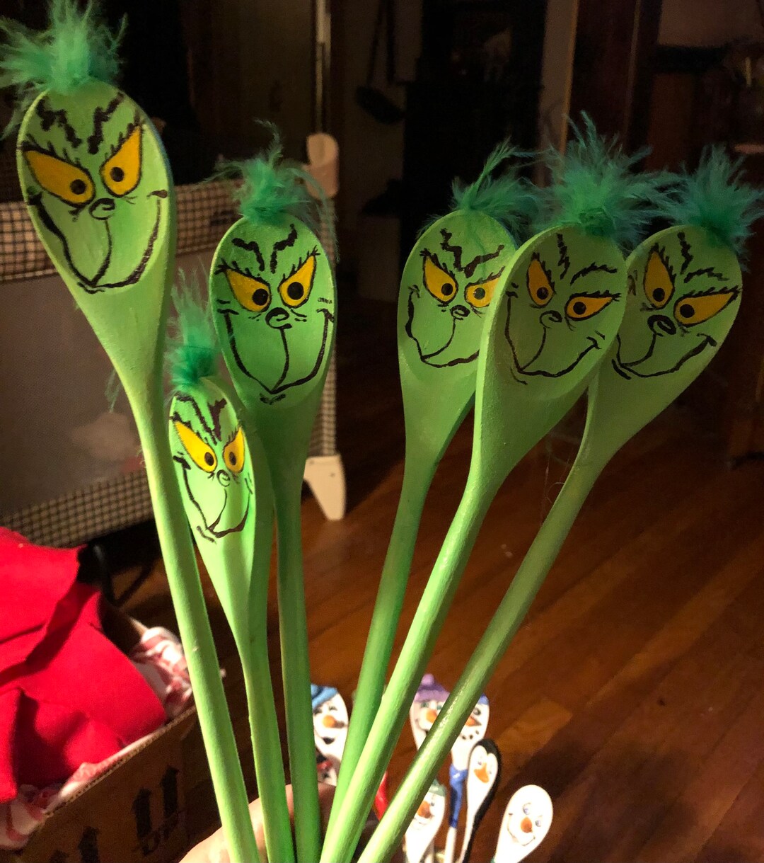 Grinch Wooden Spoons - Etsy