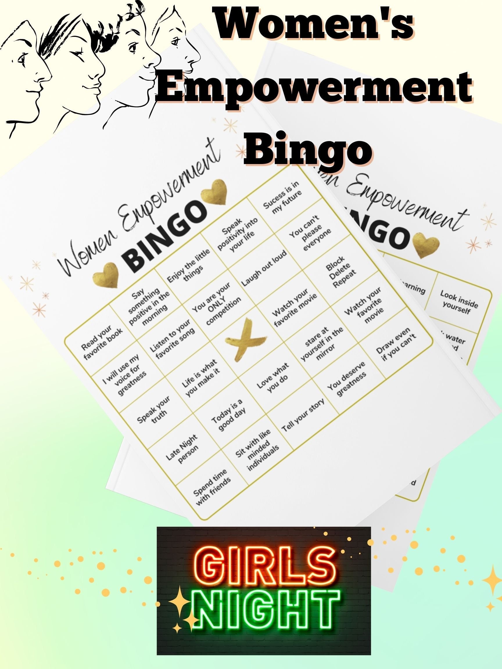 Women's Empowerment Bingo | Girls Night Party Game (PDF Download) - Etsy