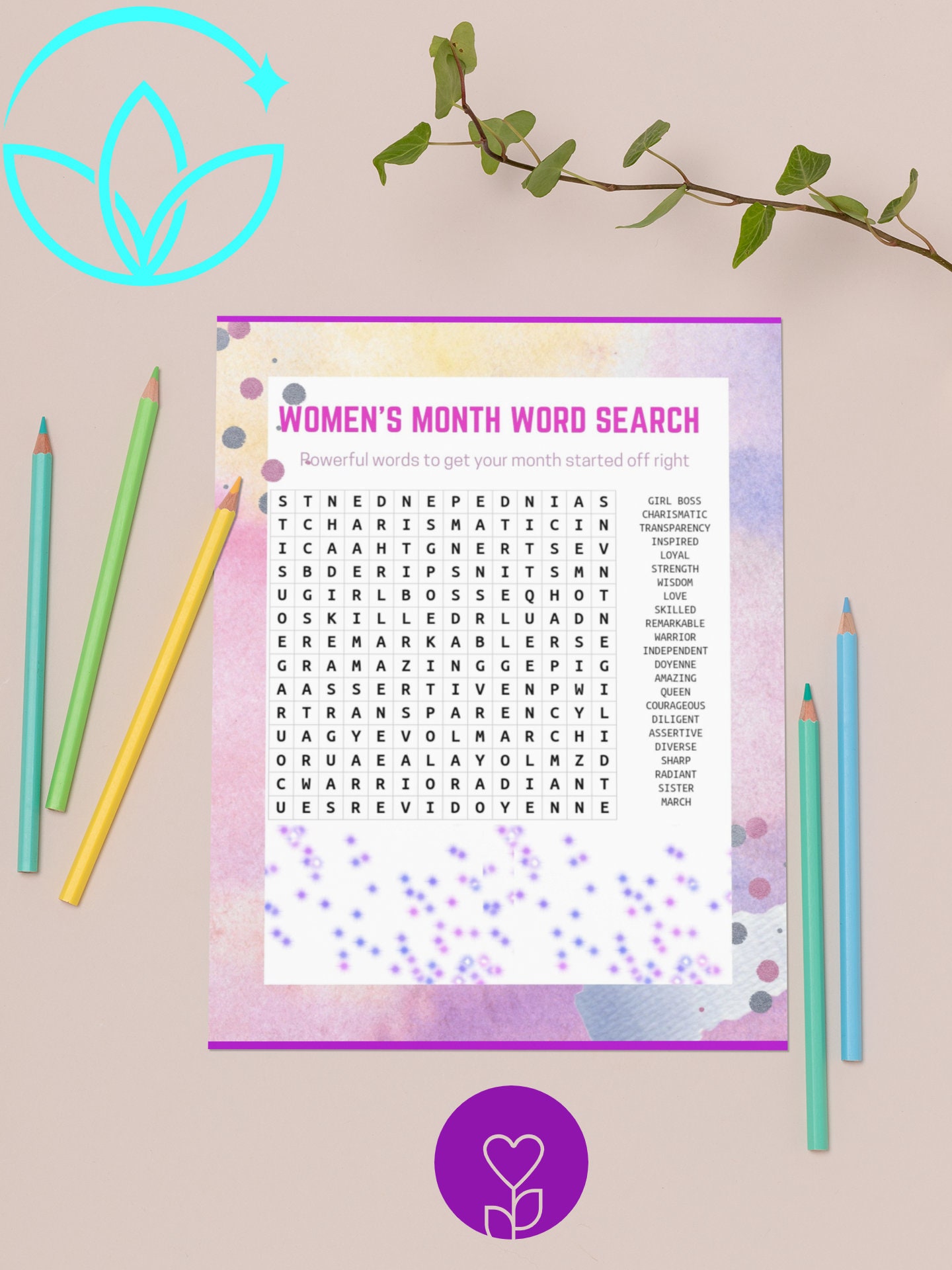 Women's History Month Word Search Bundle - Etsy
