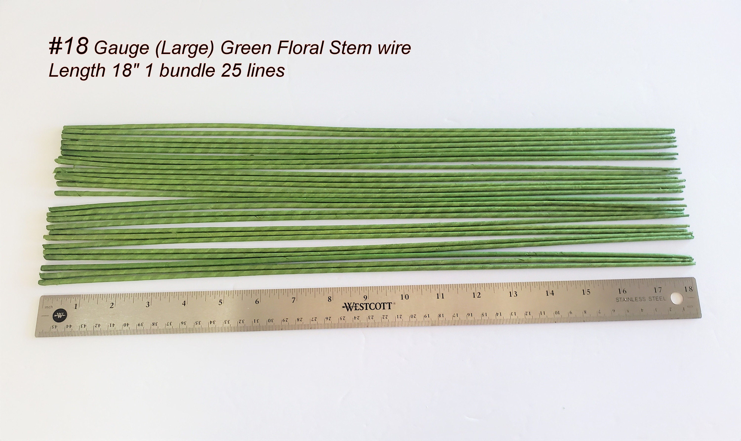 Gauge 18x18 Large Green 25pcs Floral Stem Wire Paper - Etsy UK