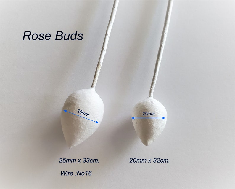 10 Large Long Stem Rose Flower Buds , Size 20mm, 25mm Water Droplets ...