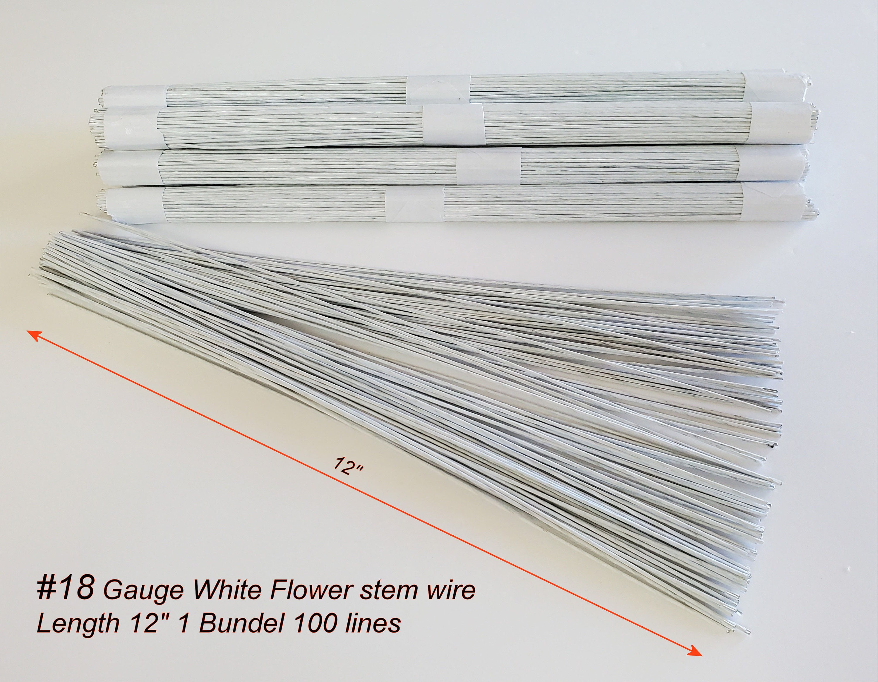 Gauge 18x12'' 100 Pcs White Floral Stem Wire Paper - Etsy UK