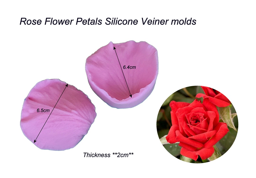 Rose Petal Silicone Veiner Molds, Gum Paste, Clay Flower, Cake ...