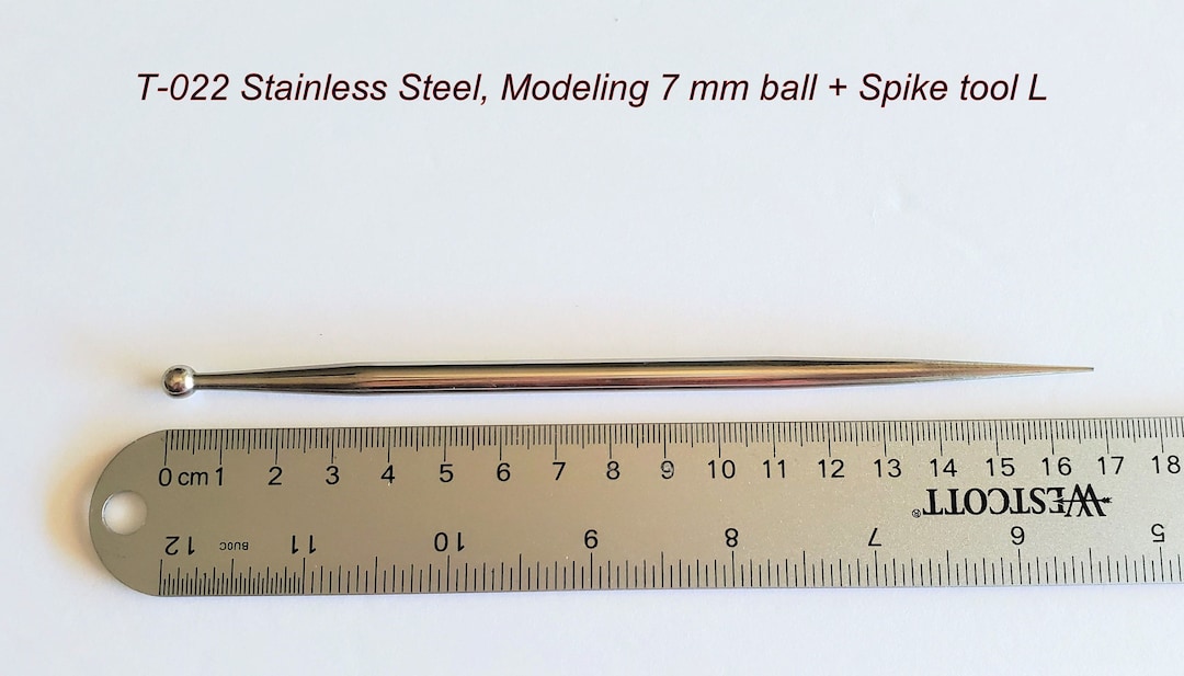 Stainless Steel 7mm Ball + Spike Tool (L) T-022 Clay Sculpting Making ...