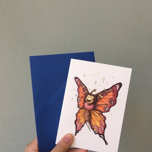 Buzzing postcards insects with envelopes butterfly grasshopper ants ...