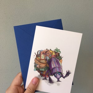 Buzzing postcards insects with envelopes butterfly grasshopper ants ...