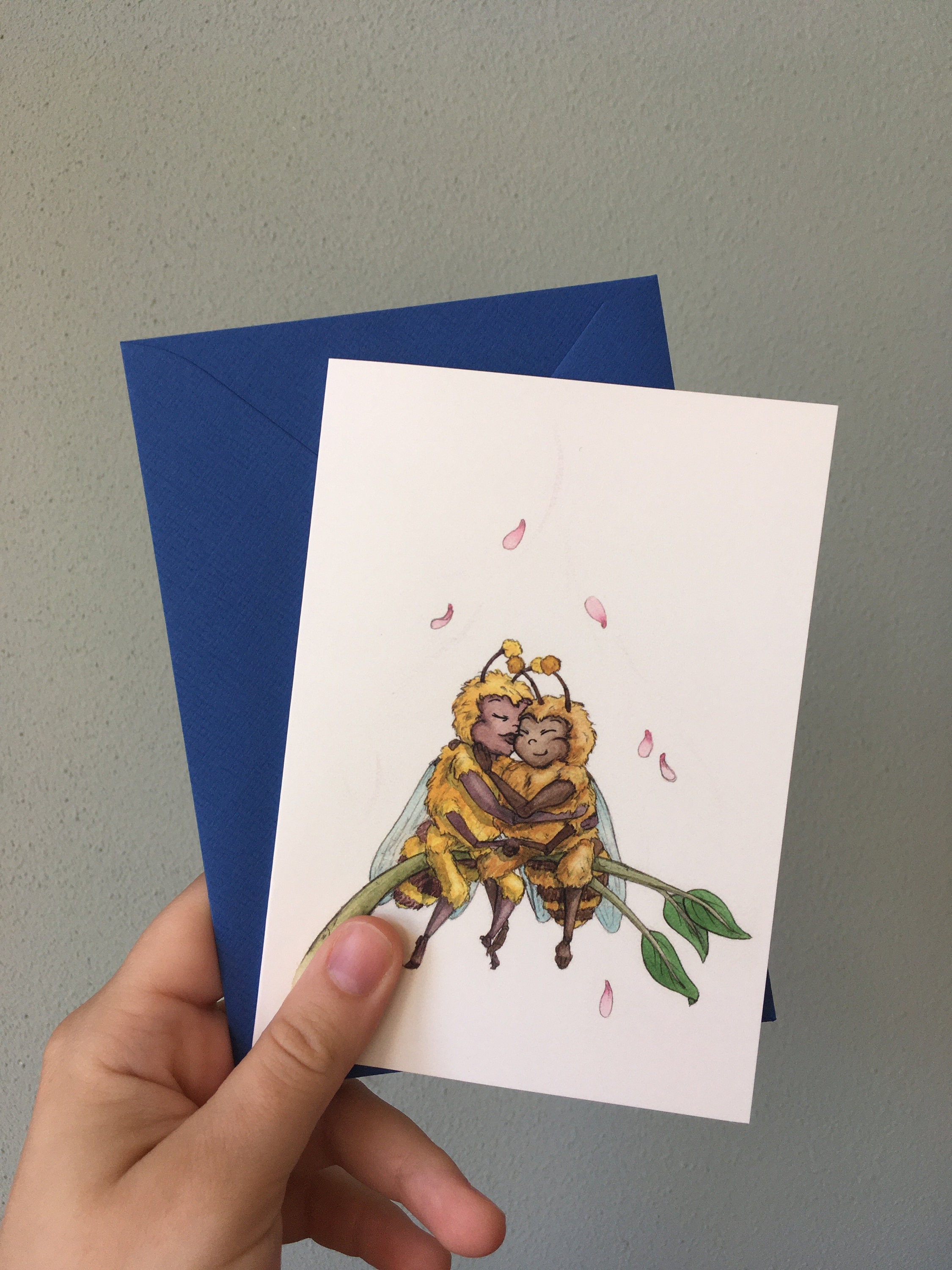 Buzzing postcards insects with envelopes butterfly grasshopper ants ...