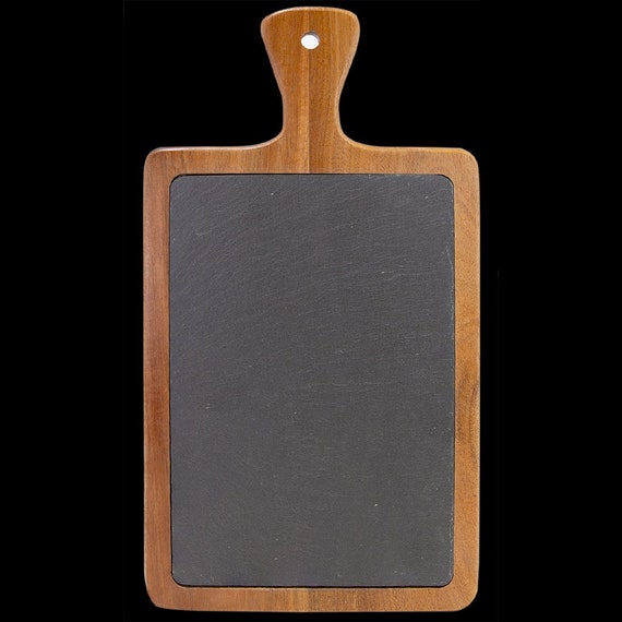 Acacia Wood/slate Cutting Board - Etsy
