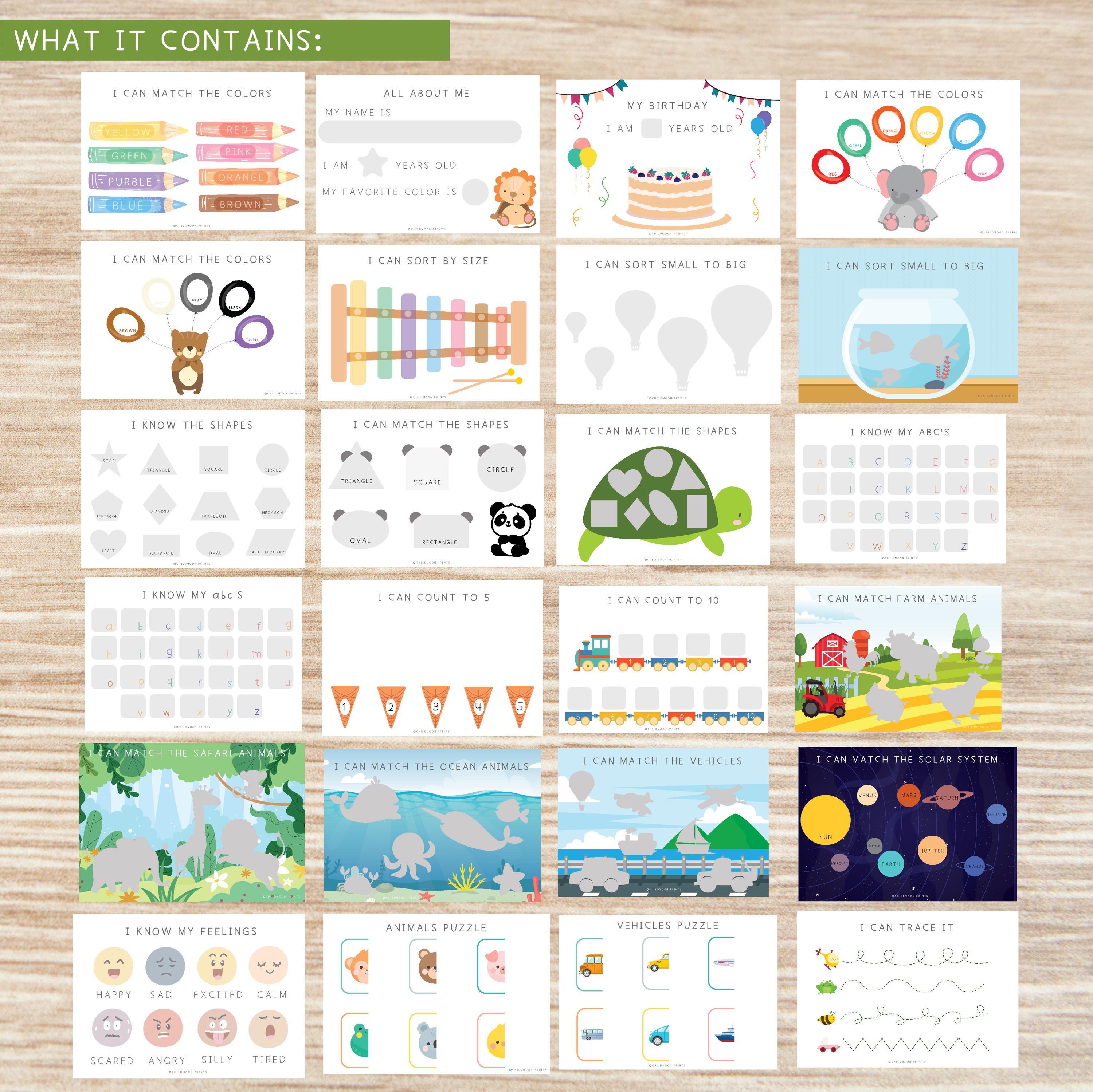 Busy Book Toddler Printable Learning Binder Preschool Activity Book ...