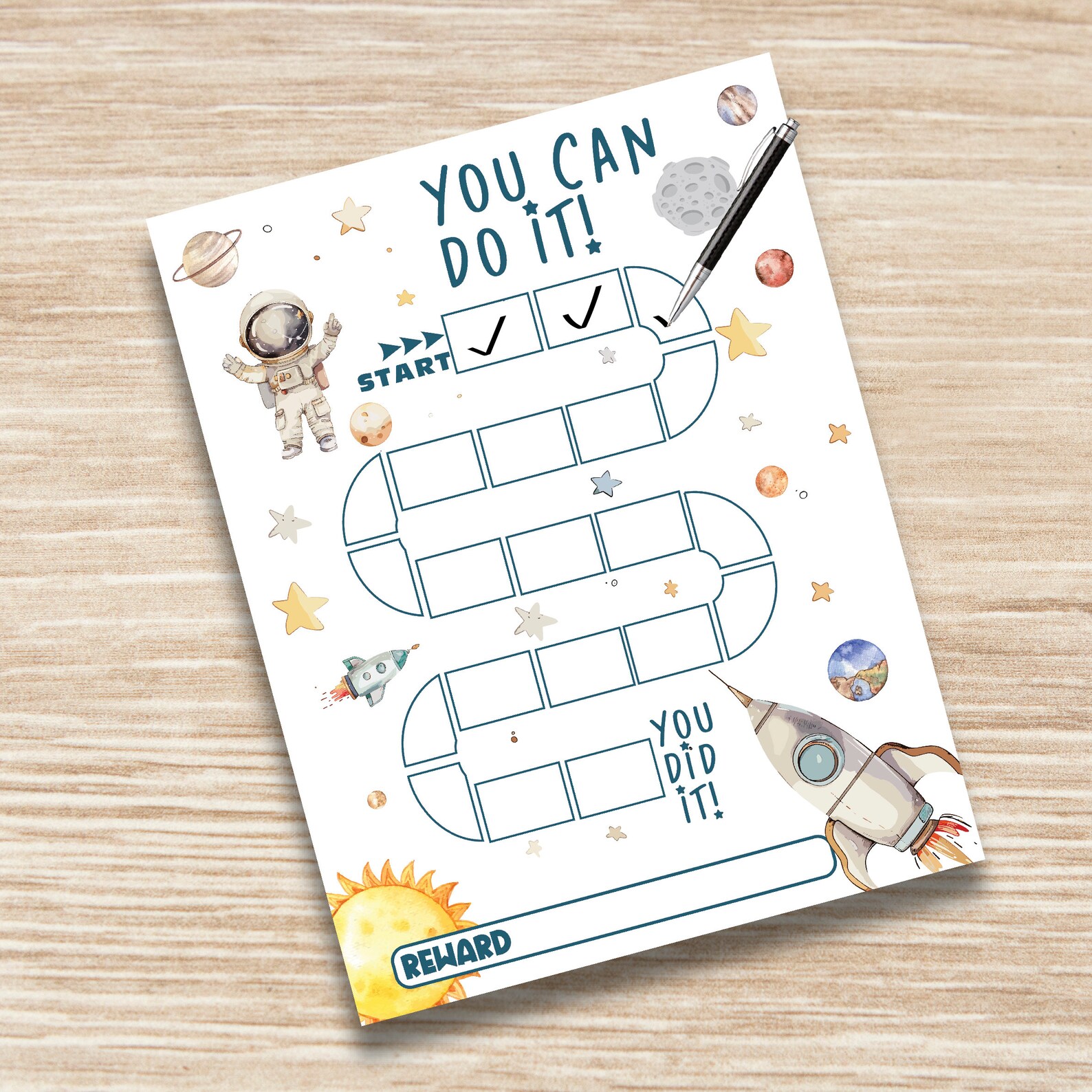 Outer Space Reward Chart, Sticker Chart, Kids Potty Training, Behavior ...