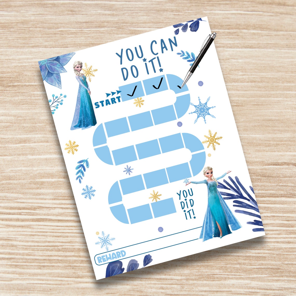 Frozen Reward Chart, Sticker Chart, Kids Potty Training, Behavior Chart ...