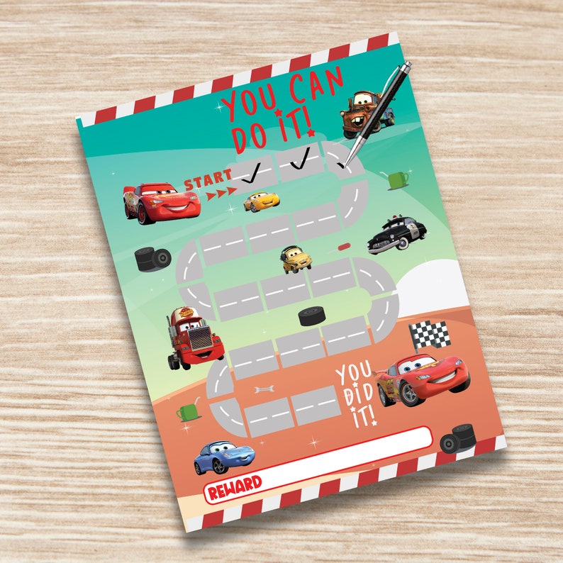 Cars Pixar Reward Chart, Sticker Chart, Kids Potty Training, Behavior ...