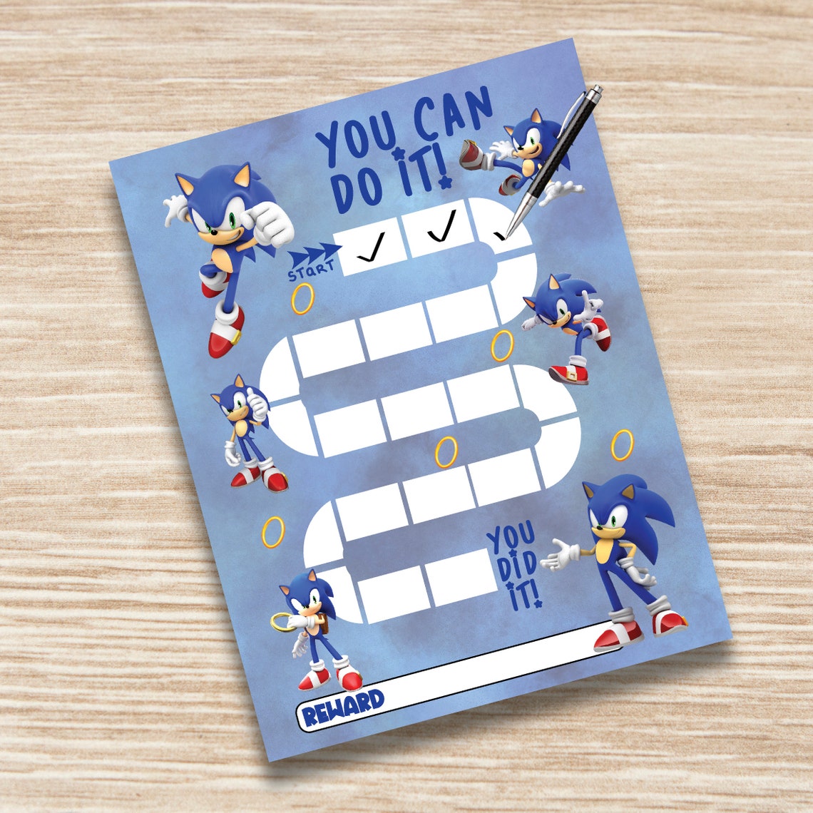 Sonic Reward Chart, Sticker Chart, Kids Potty Training, Chart Behavior ...