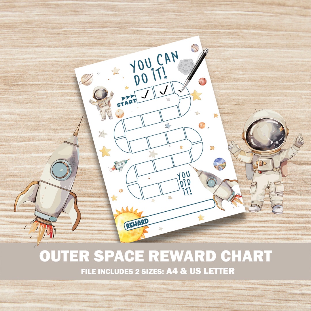 Outer Space Reward Chart, Sticker Chart, Kids Potty Training, Behavior ...