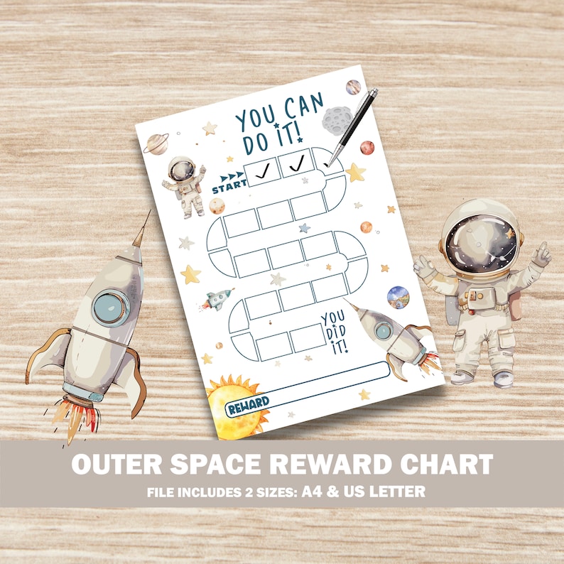 Outer Space Reward Chart, Sticker Chart, Kids Potty Training, Behavior ...